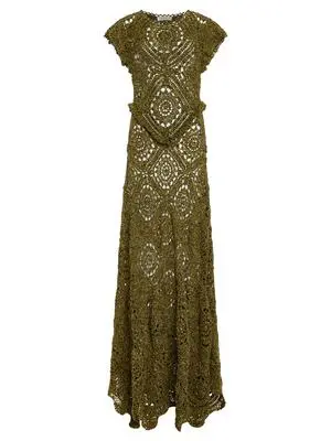 Ulla Johnson Annalisa Cotton-crochet Maxi Dress - Green