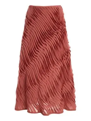 ULLA JOHNSON Amiko Pleated Midi Skirt