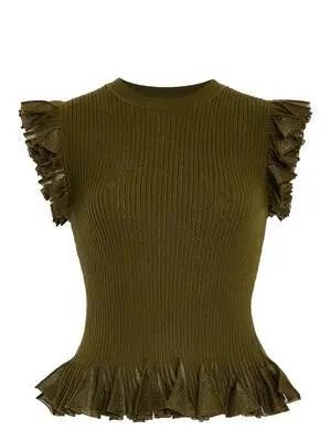 Ulla Johnson Leila Textured Knit Top - Green