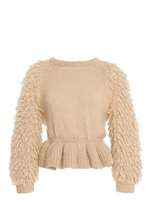 ULLA JOHNSON Selene Textured Alpaca-Blend Sweater