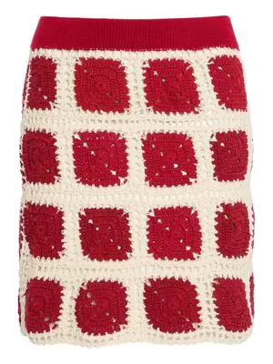 ALL THAT REMAINS Dillon Crocheted Mini Skirt - Red