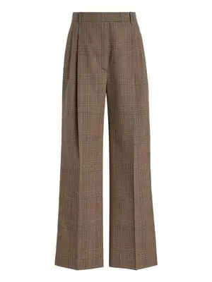 RÓHE Prince Of Wales Checked Mid-Rise Wool Trousers