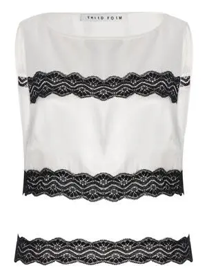 THIRD FORM Lace-Inset Satin Top