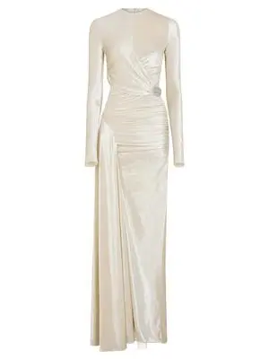 Rabanne Stretch-velvet Cutout Gown - Ivory