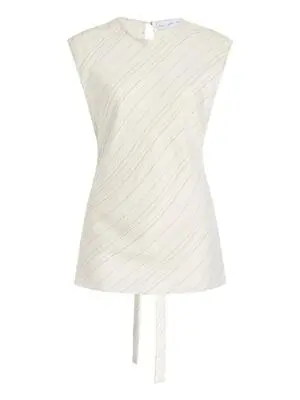 Proenza Schouler White Label Woven Stripe Trina Top - Ivory
