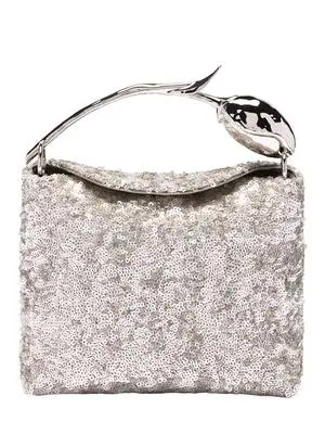 Erdem Mini Bloom Top Handle Bag Silver