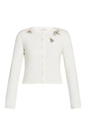 Erdem Embellished Wool-blend Cardigan - White