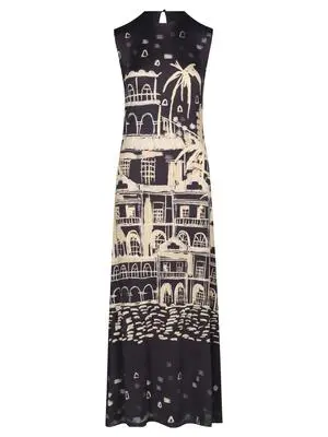 Johanna Ortiz Cardinal Direction Maxi Dress - Black,white