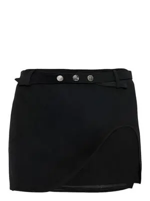 Attico Belted Mini Skirt - Black