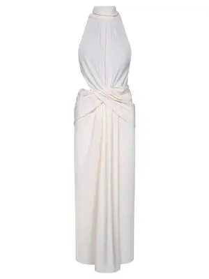 Johanna Ortiz Johanna Ortiz Retro Draped Maxi Dress Ivory