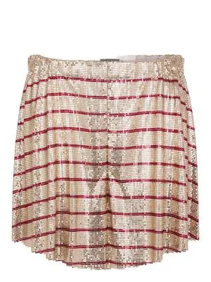 Rabanne Metallic Mesh Shorts - Stripe