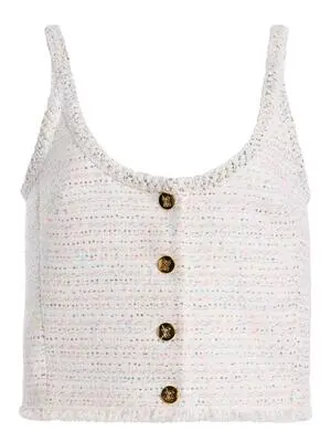 Giambattista Valli Cropped Tweed Top - Ivory
