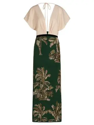 Johanna Ortiz Night Steps Silk-blend Maxi Dress - Multi