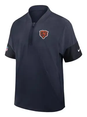 Nike Chicago Bears Sideline Coach Nfl 1/2-zip Short-sleeve Jacket - Blue