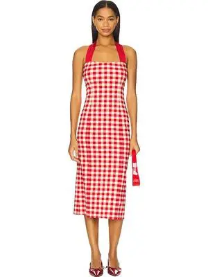 Lpa Liz Midi Dress - Red Gingham Print