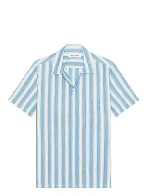 SAMSOE SAMSOE Saavan Jf Shirt In Blue - Coronet Blue Stripe