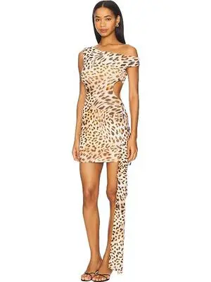 RUNAWAY THE LABEL Mara Mini Dress - Tikani Leopard