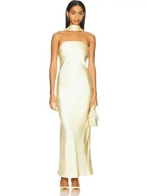 SNDYS Angelina Neck Tie Maxi Dress - Butter