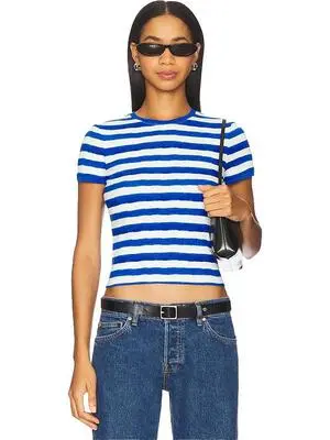 Alice + Olivia Tess Tee - True Blue & Off White