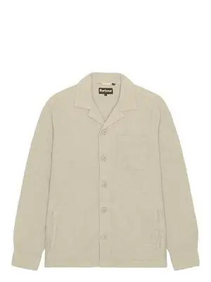 Barbour Sandwood Waffle Overshirt In Beige - Concrete