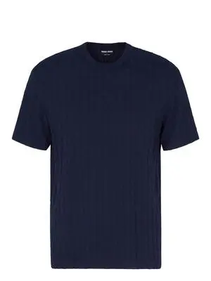 Giorgio Armani Short-sleeved Crew-neck Jumper - Blue