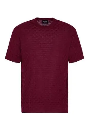 Giorgio Armani Short-sleeved Crew-neck Jumper - Burgundy