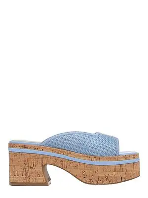 Franco Sarto Platform Slide Sandals - Light Blue