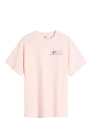 SPORTY & RICH Health Script T-shirt - Pink Dolphin