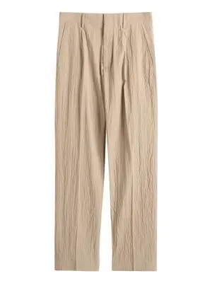 Nn07 Bill Pleated Seersucker Trousers - Fog