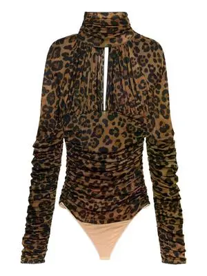 Blumarine Leopard-print Bodysuit - Brown