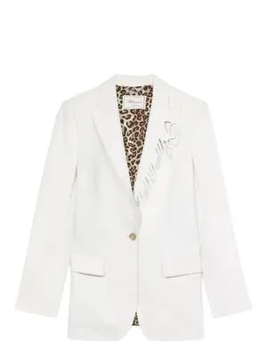 Blumarine Logo-embroidered Blazer - White