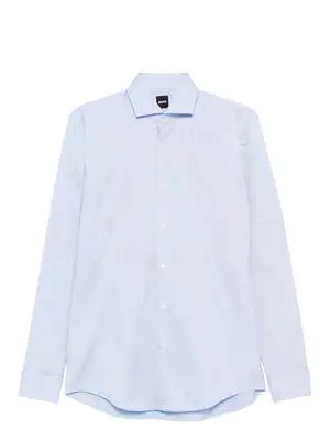 BOSS Textured Cotton Shirt - Blue