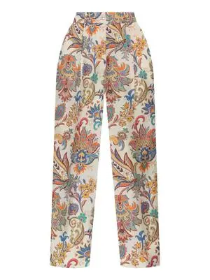 Etro Paisley Print Trousers - Neutrals