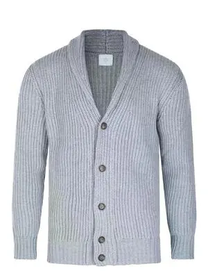 Eleventy Ribbed Shawl-collar Cardigan - Grey