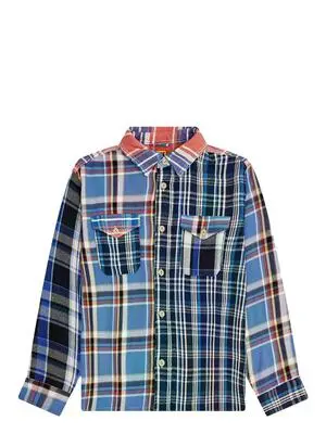 HUMAN MADE Patchwork Plaid Shirt - Blue