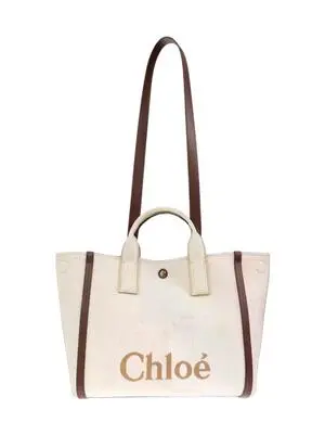 Chloé Logo-Print Tote Bag Neutrals