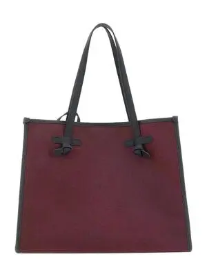 GIANNI CHIARINI Marcella Knot-detail Canvas Shoulder Bag - Red