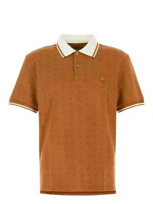 Mcm Monogram-print Polo Shirt - Orange