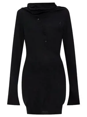 Attico Button-up Mini Dress - Black