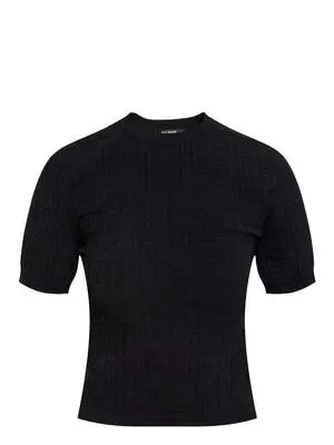 Balmain Textured Short-sleeve T-shirt - Black