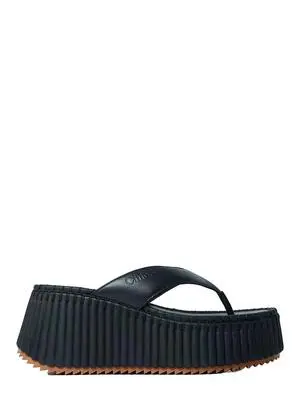 Chloé 80mm Platform Toe-post Sandals - Black