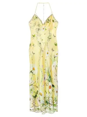 Camilla Floral-print Silk Dress - Yellow