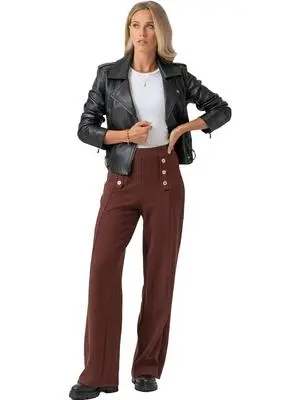 SAINT + SOFIA Chelsea Pant - Maroon Textured