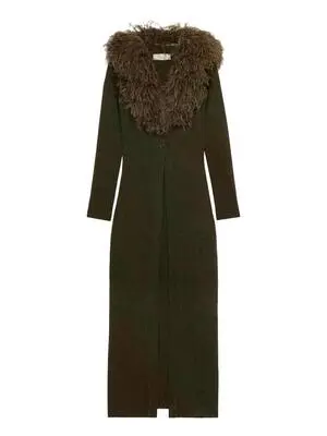 Blumarine Feather-embellished Long Cardigan - Green