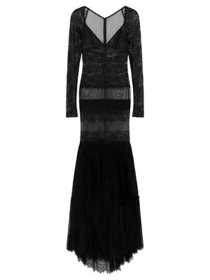 Blumarine Lace-paneled Gown - Black