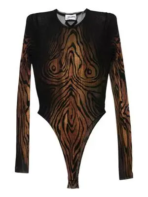 JEAN PAUL GAULTIER Wood Mesh Bodysuit - Black