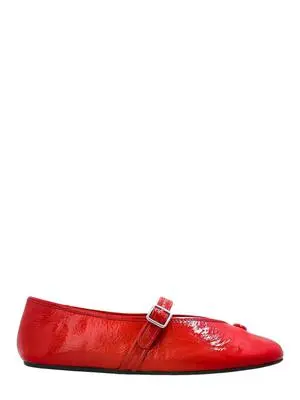 COACH® Buckle-strap Ballet Flats - Red