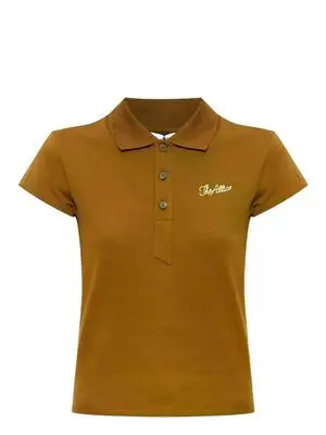 Attico Embroidered Polo Shirt Brown