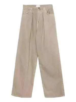 HAIKURE Pleated Wide-leg Jeans - Neutrals