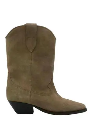Isabel Marant Duerto Suede Cowboy Boots - Brown